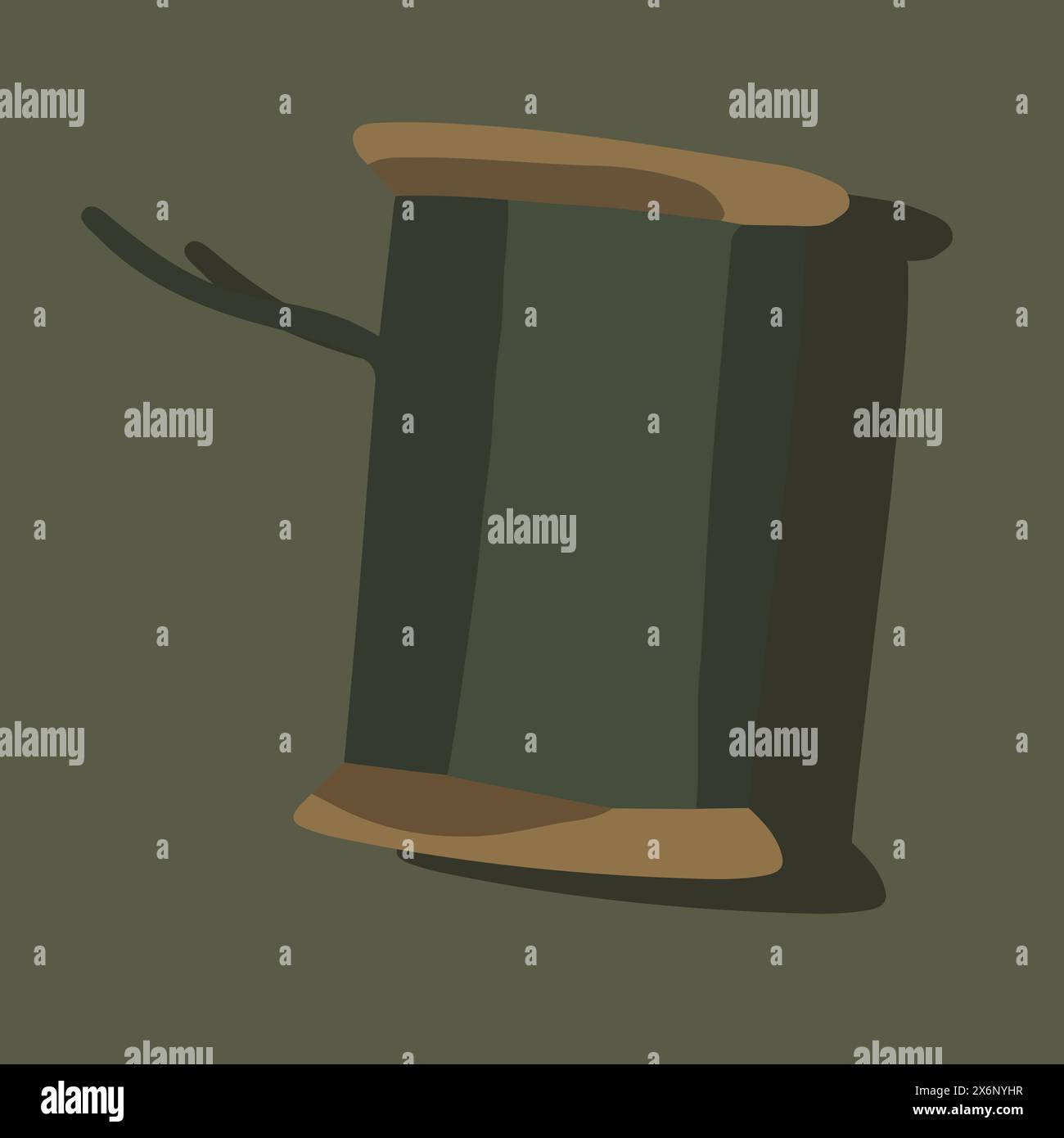 Vector isolated illustration of spool with threads. Green threads Stock ...