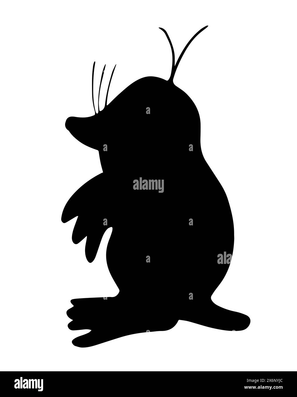 Vector isolated illustration of a mole silhouette on a white background ...