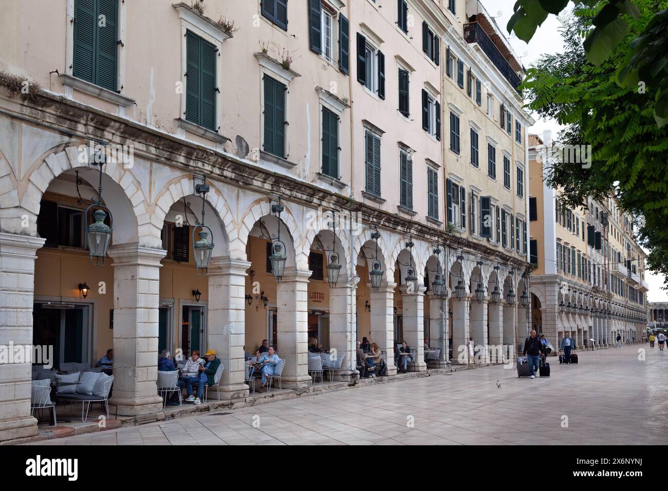 Liston promenade, the most popular pedestrian street in Corfu town ...