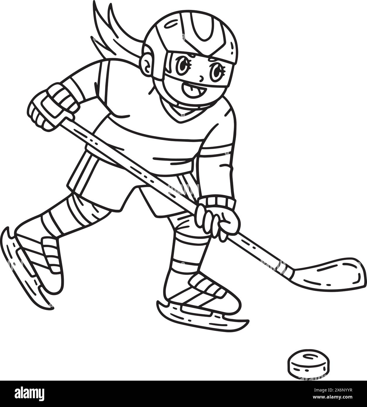 Ice Hockey Player Chasing Hockey Puck Isolated Stock Vector Image & Art ...