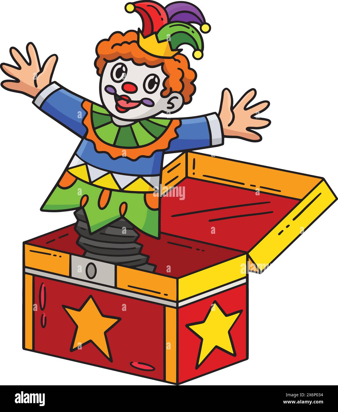 Cartoon clown in box hi-res stock photography and images - Alamy