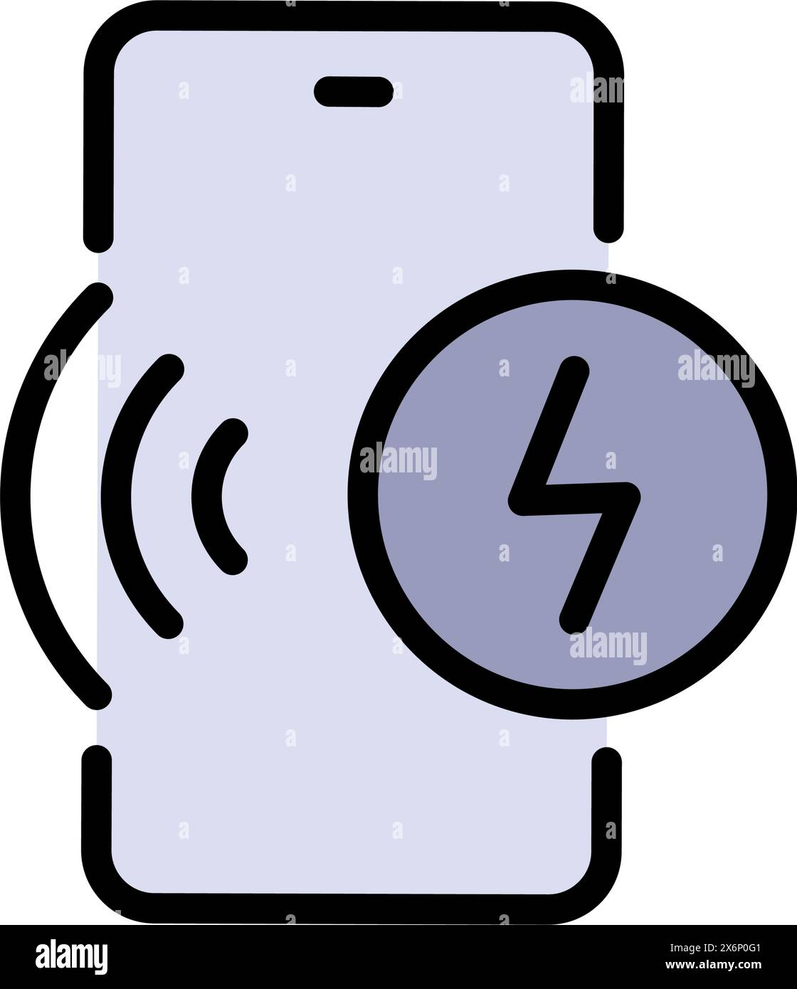 Mobile accessories symbol. Wireless charging color icon. Charge phone ...