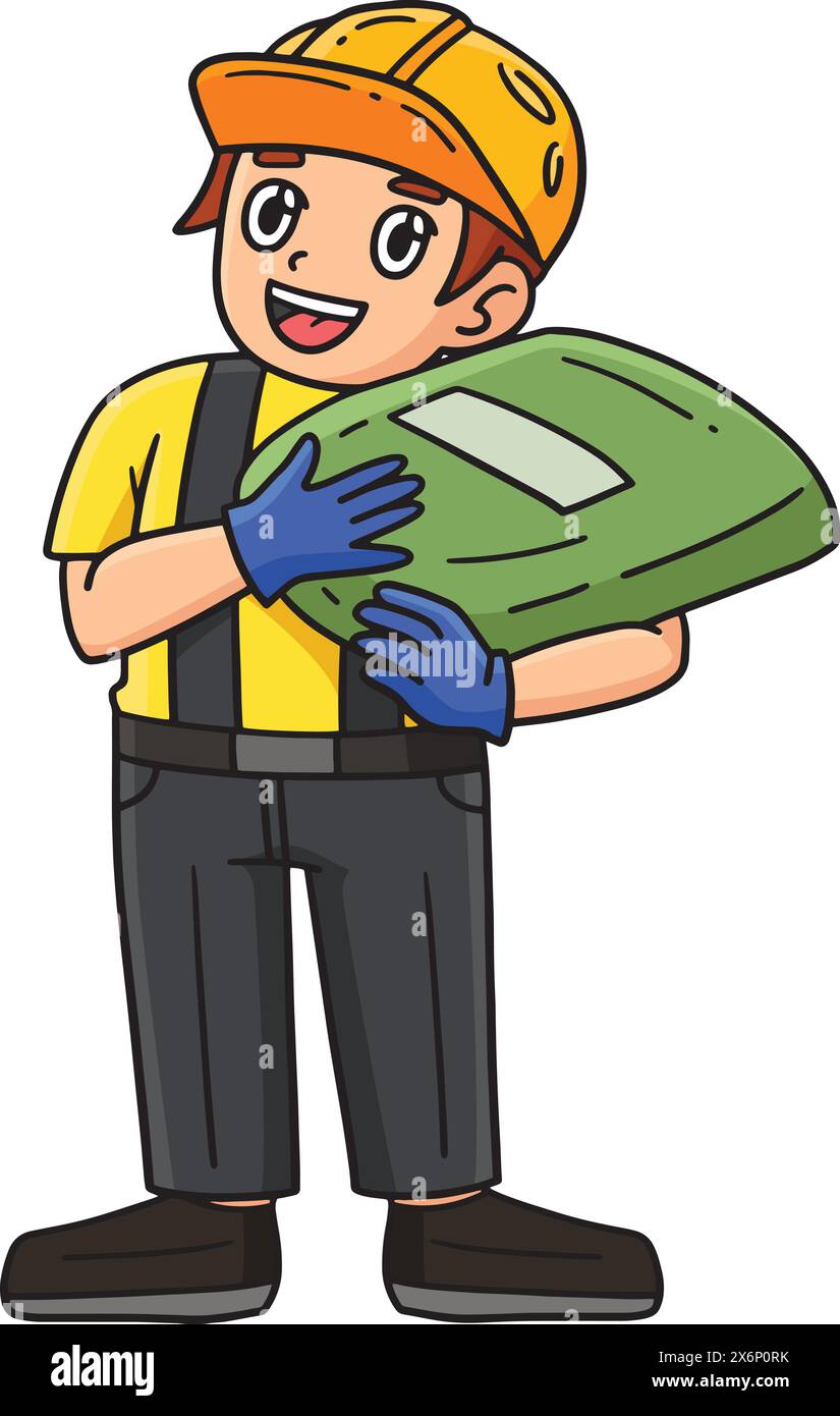 Construction Worker Hauling Cement Cartoon Clipart Stock Vector Image ...