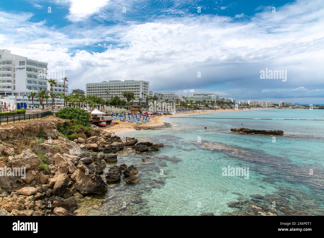 Protaras, Cyprus; 5th May 2024: The view of Sunrise Beach in Protaras ...