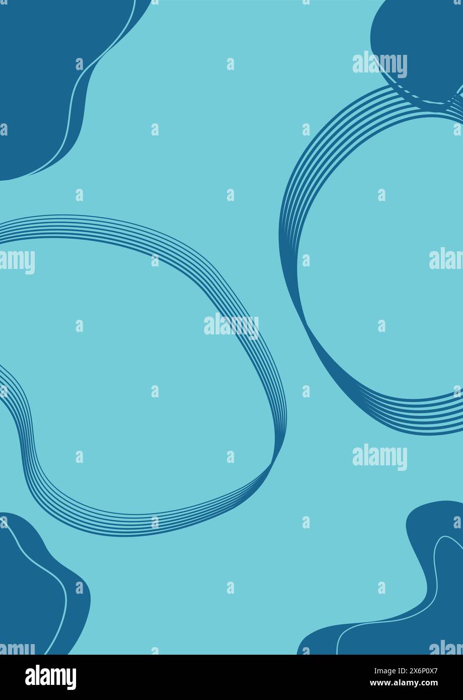 Dreamy Pastel Blue Abstract Poster Illustrations: Serene and Elegant ...