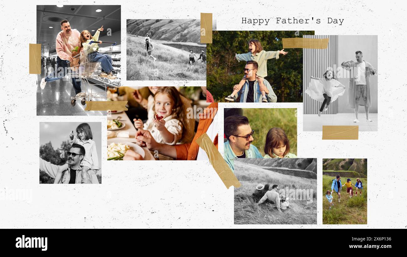 Heartwarming collage showcasing fathers day filled with fun and ...