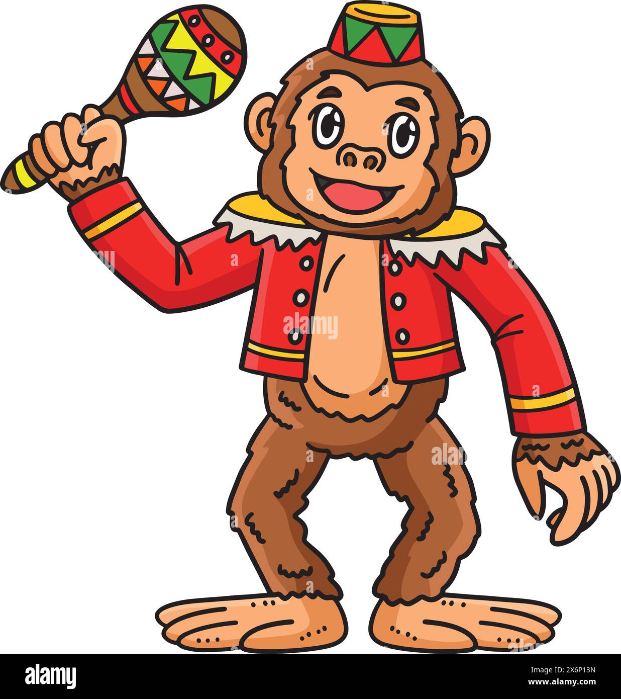 Circus Monkey With Maracas Cartoon Colored Clipart Stock Vector Image & Art - Alamy