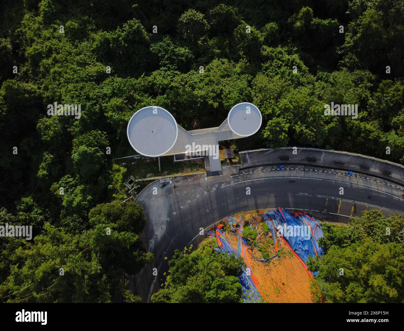 drone photo of a landslide on the hillside Stock Photo - Alamy