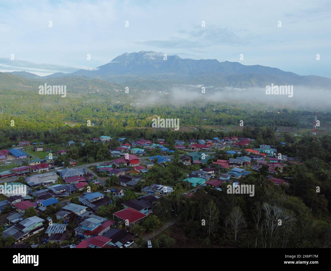 Drone photo of Malaysia rural development scene, Ranau., Sabah ...