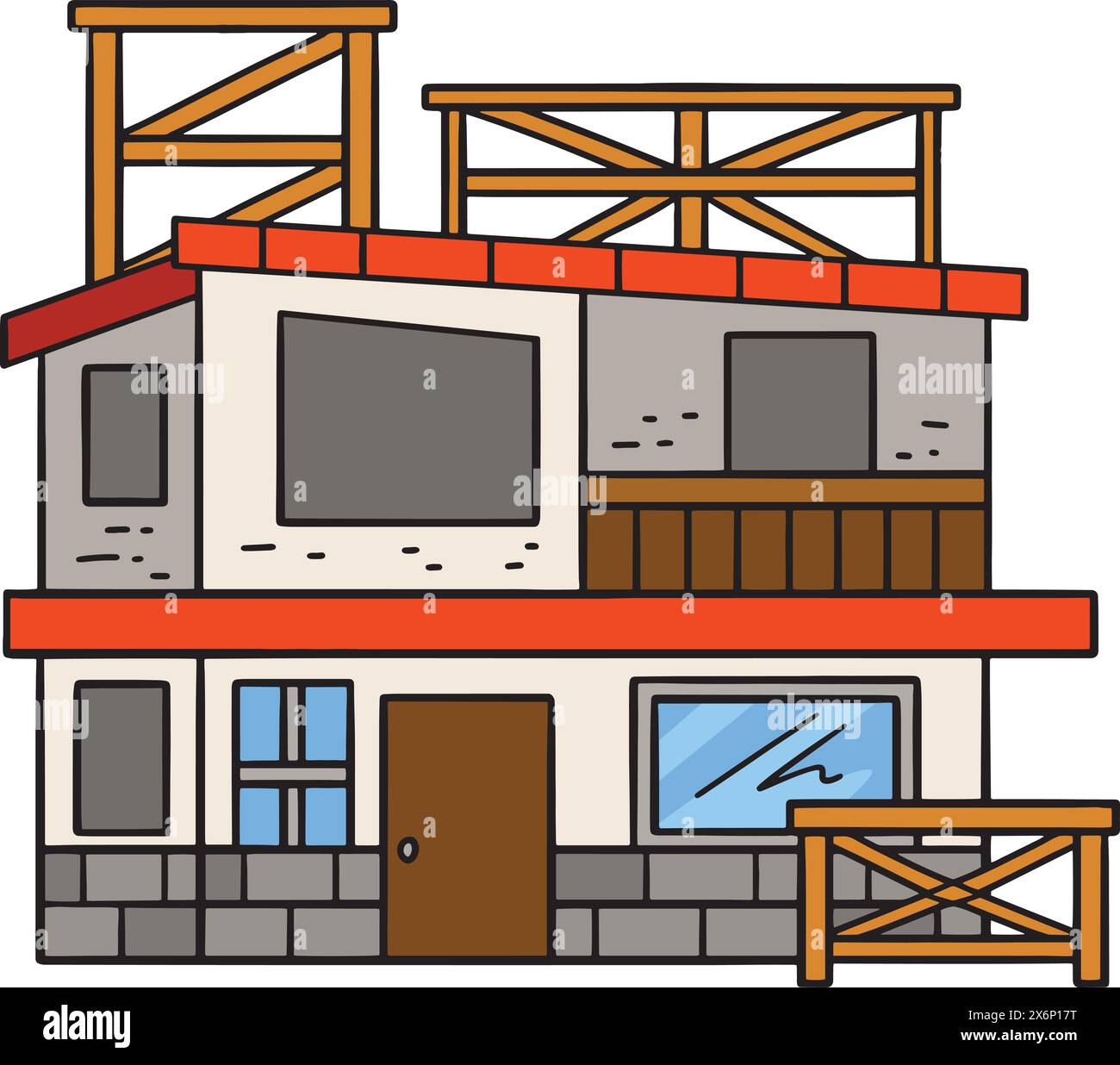Building Under Construction Cartoon Clipart Stock Vector Image & Art ...