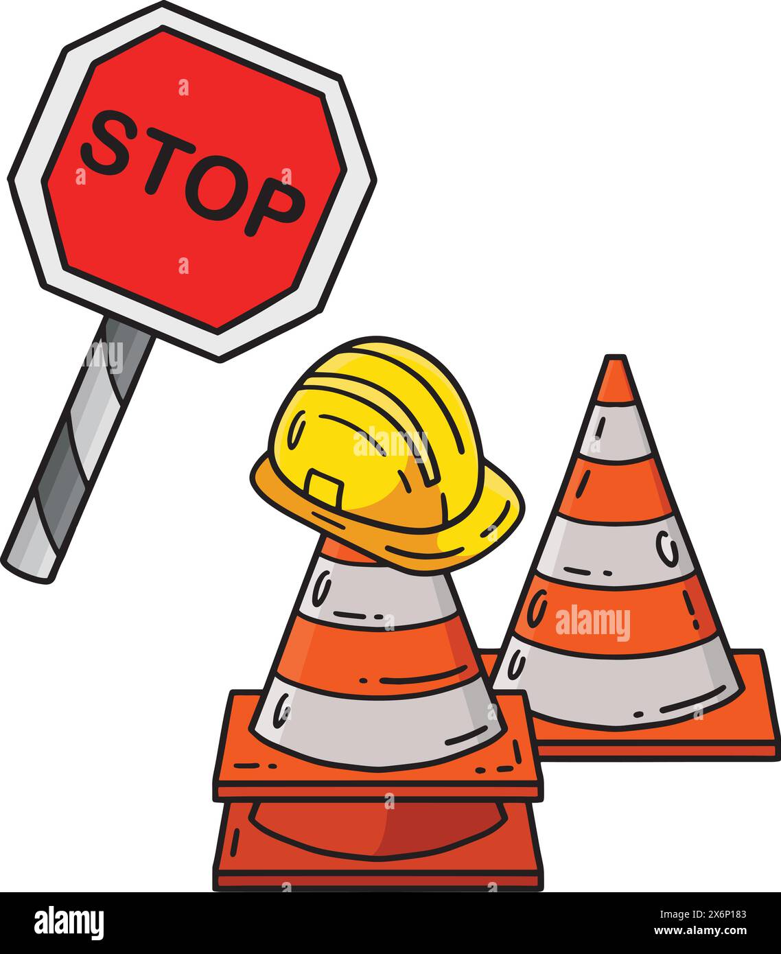 Construction Safety Signage Cartoon Clipart Stock Vector Image & Art ...