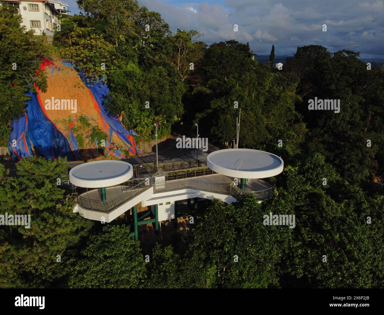 drone photo of a landslide on the hillside Stock Photo - Alamy