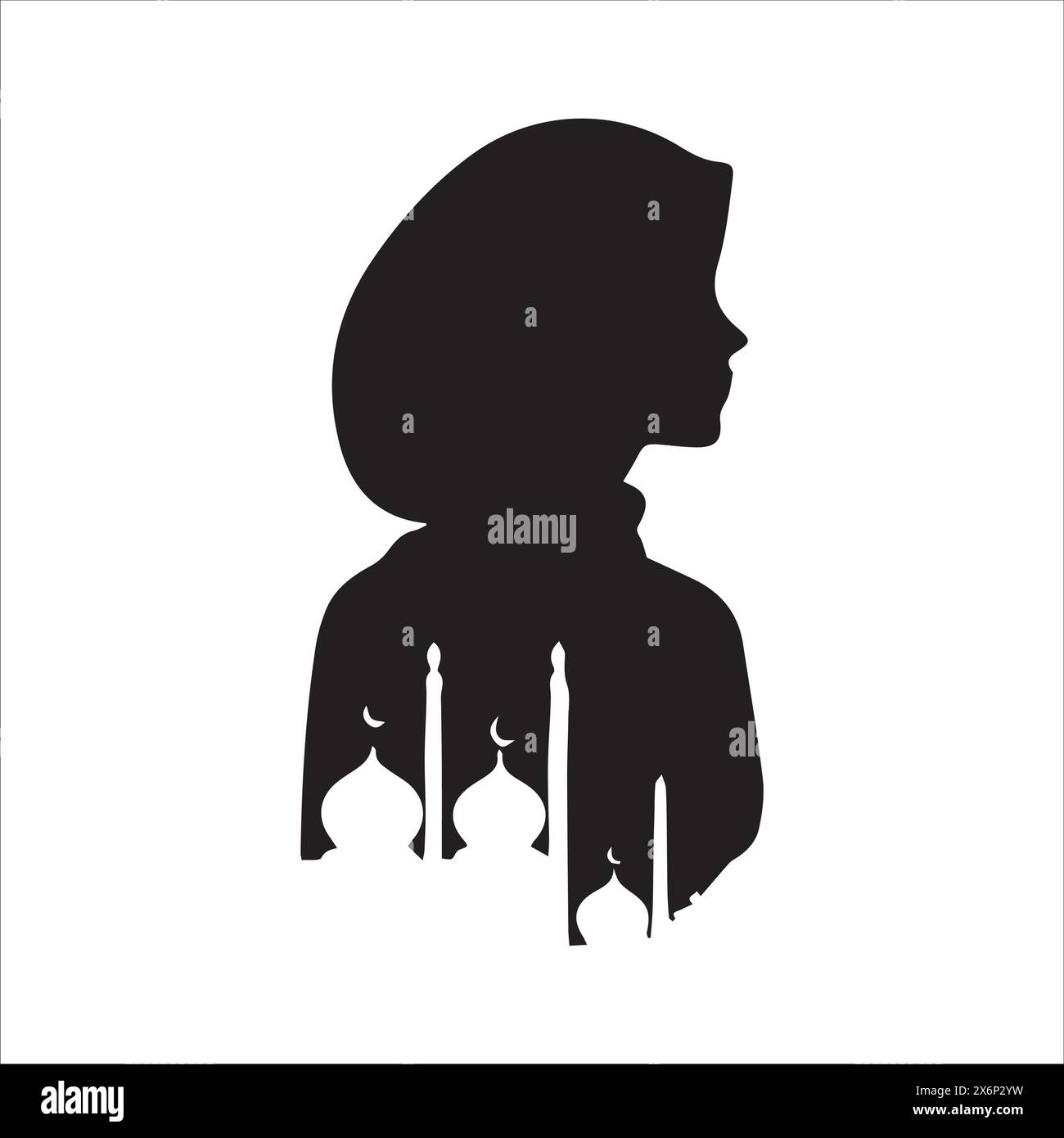 Graceful Silhouette Illustrations of Muslim Women in Prayer: Artistic ...