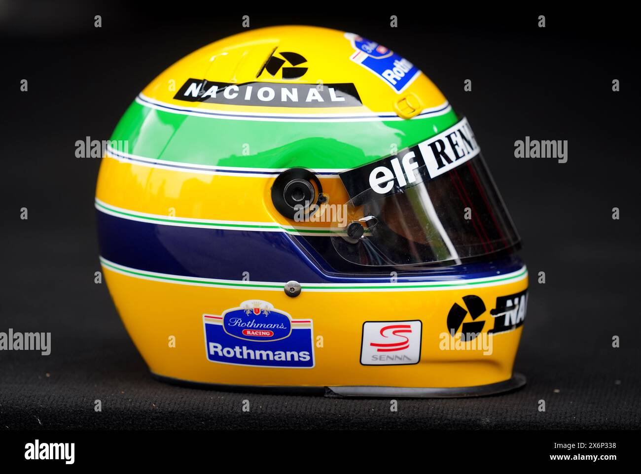 A replica Ayrton Senna helmet at the Autodromo Internazionale Enzo e ...