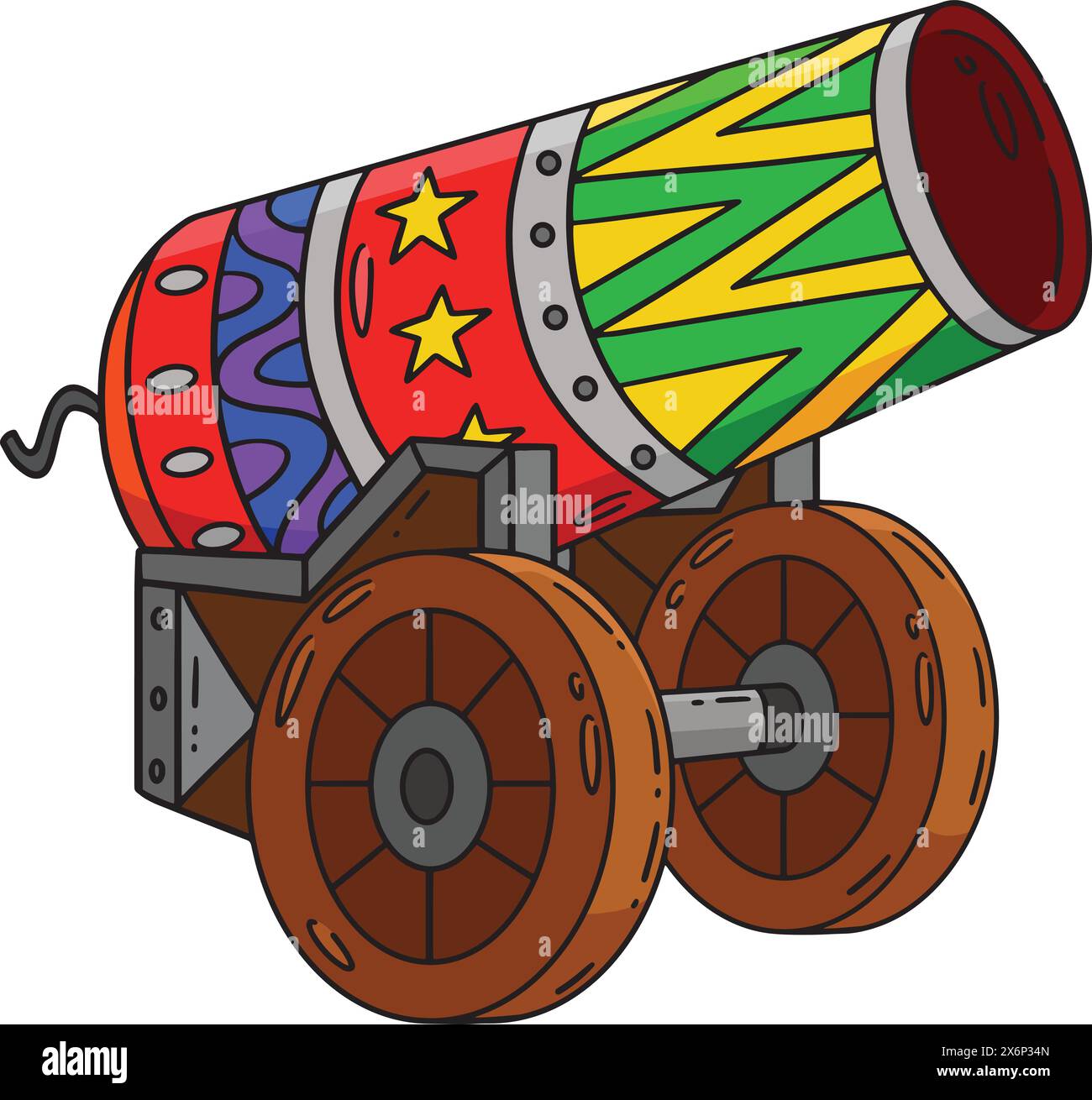 Circus Cannon Cartoon Colored Clipart Illustration Stock Vector Image ...