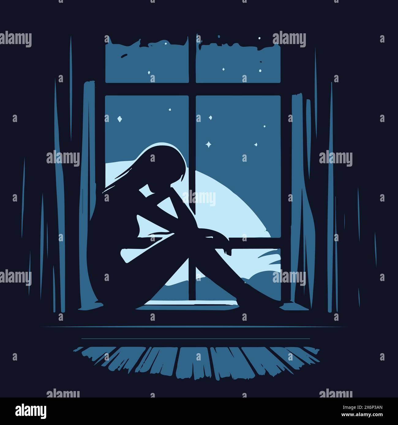 Thoughtful window Stock Vector Images - Alamy