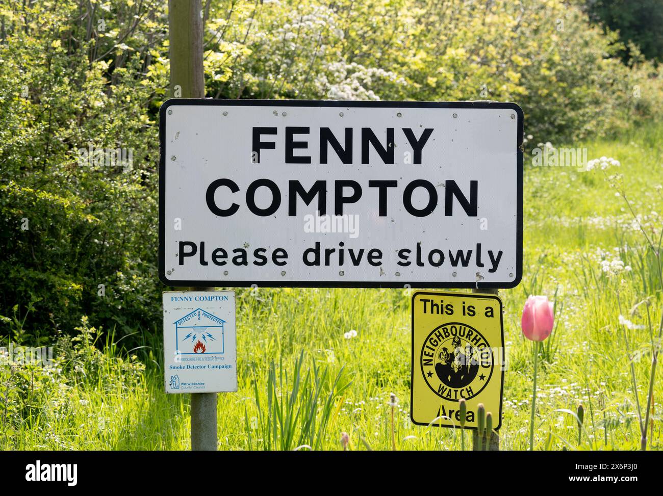 Fenny Compton village sign, Warwickshire, England, UK Stock Photo - Alamy