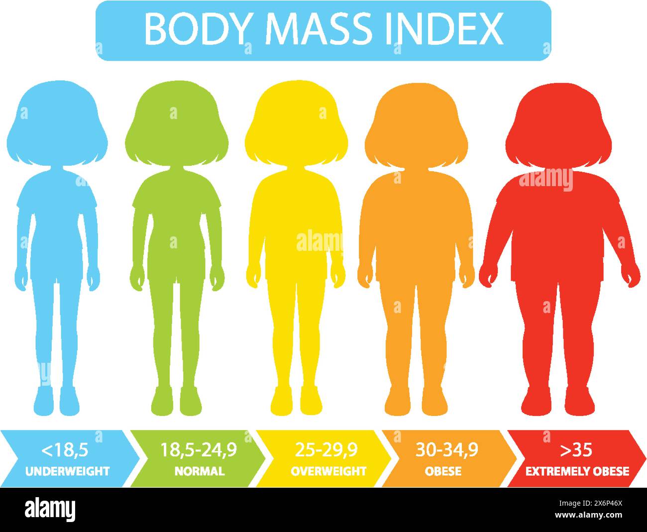 Illustration of BMI categories and ranges Stock Vector Image & Art - Alamy