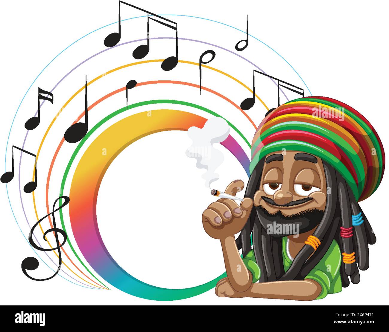 Cartoon of a reggae musician playing music happily Stock Vector Image ...