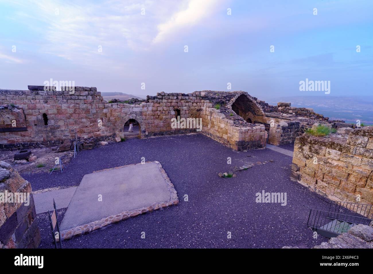 Sunset view of the ruins of the crusader Belvoir Fortress (Kochav ...