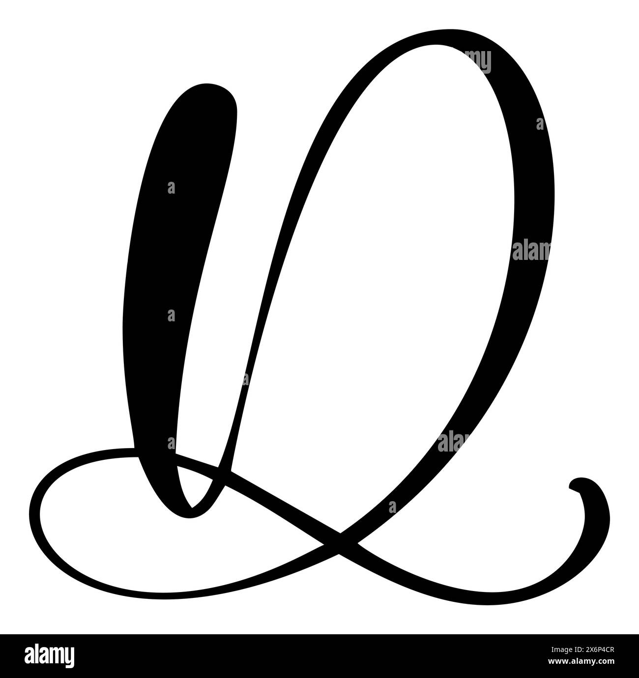 Hand drawn vector calligraphy letter D. Script font logo. Handwritten ...