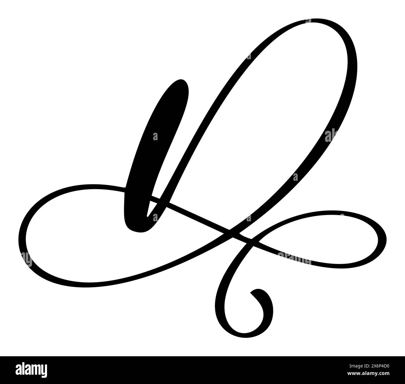 Vector calligraphy hand drawn letter D logo. Script font. Handwritten ...