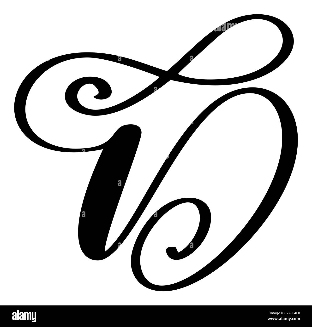 Hand drawn vector calligraphy letter D. Script font logo. Handwritten ...