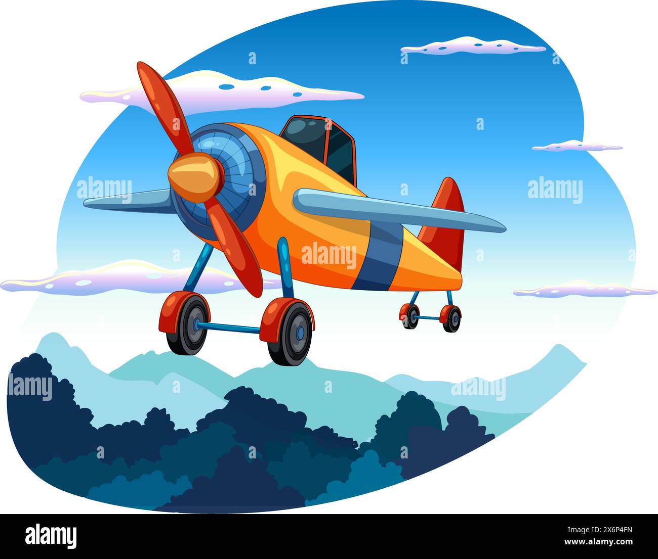 Vector illustration of a vibrant airplane in flight Stock Vector Image ...