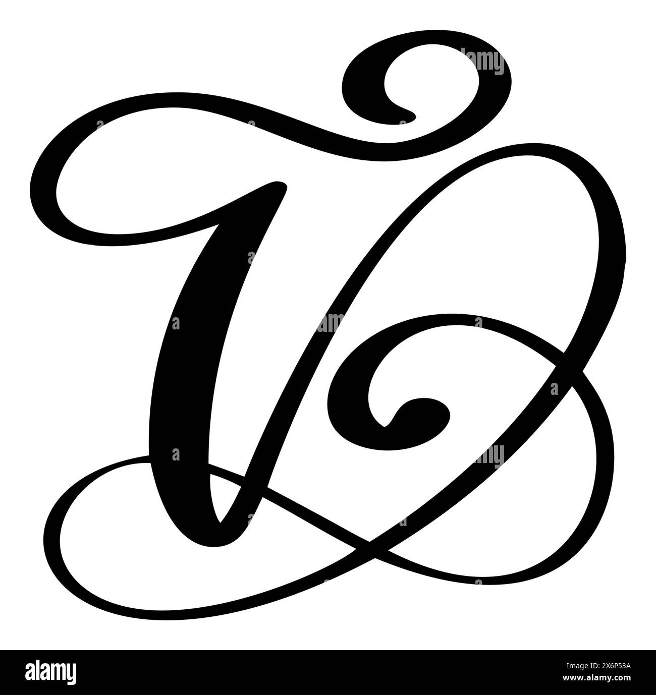 Vector calligraphy hand drawn letter D logo. Script font. Handwritten ...