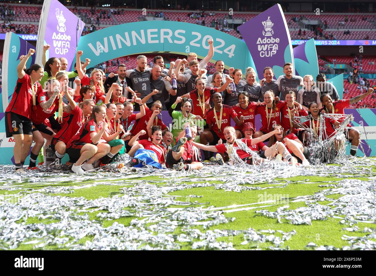 Manchester United women celebrate winning Adobe FA Women's Cup final v ...