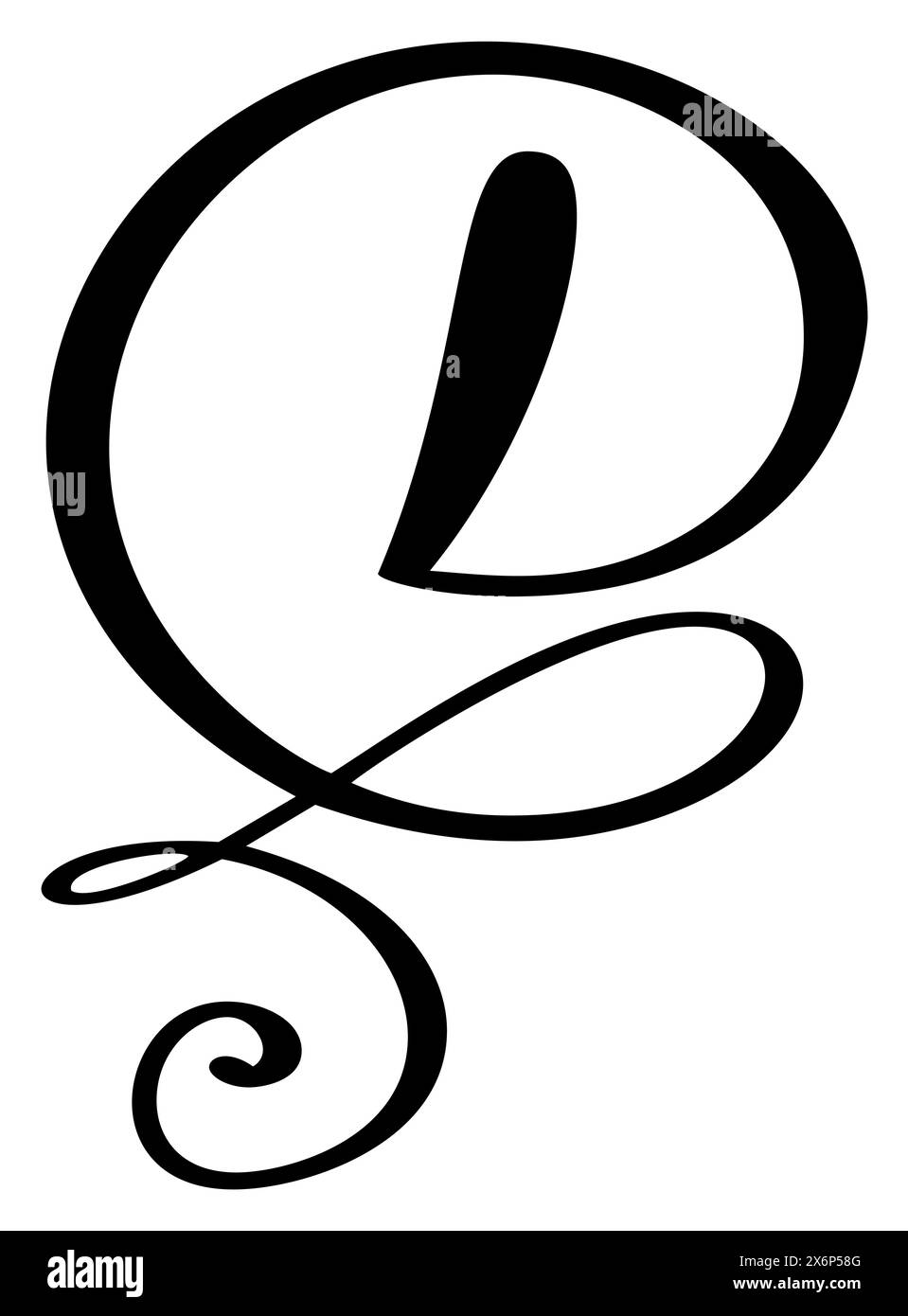 Vector calligraphy hand drawn letter D. Script font logo icon ...