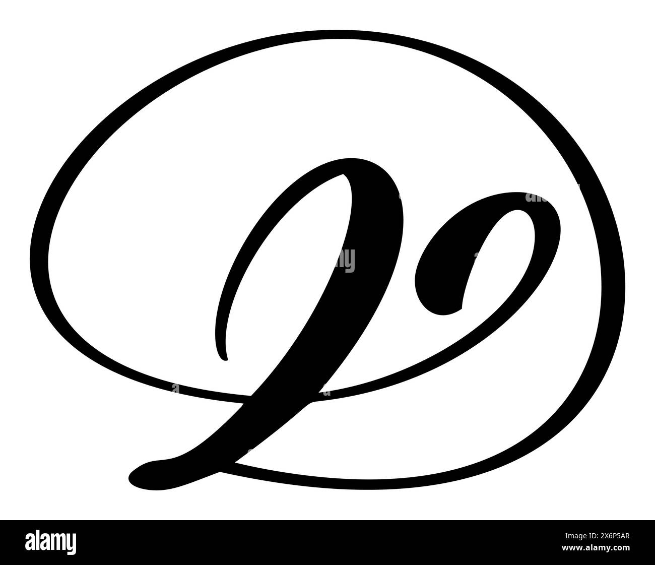 Vector calligraphy hand drawn letter D logo. Script font. Handwritten ...