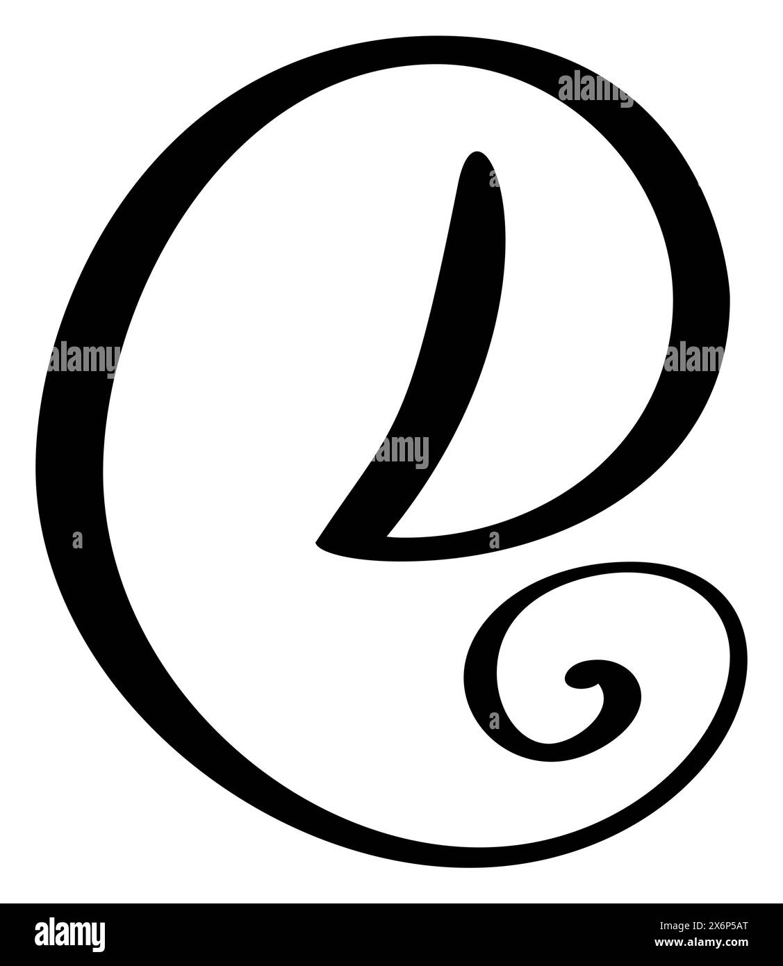 Hand drawn vector calligraphy letter D. Script font logo. Handwritten ...