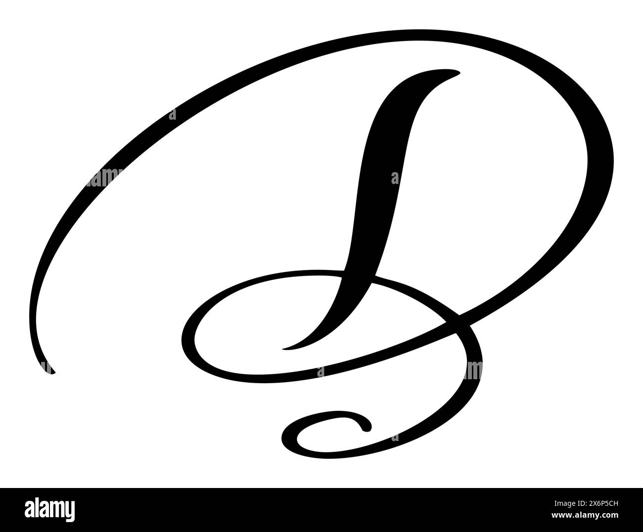 Vector calligraphy hand drawn letter D. Script font logo icon ...