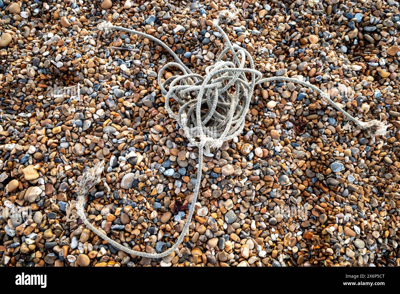 Rope washed up on a beach Stock Photo - Alamy