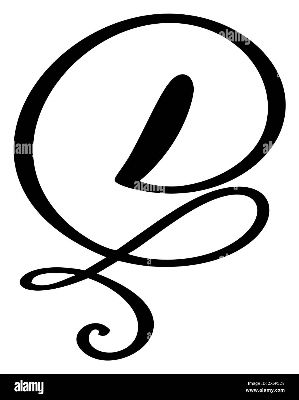 Hand drawn vector calligraphy letter D. Script font logo. Handwritten ...