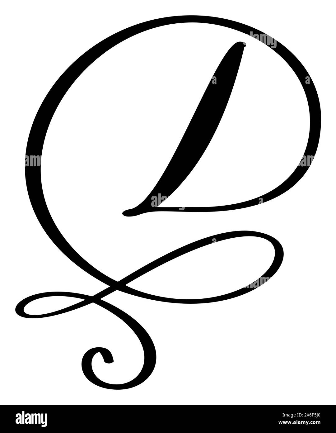 Vector calligraphy hand drawn letter D logo. Script font. Handwritten ...