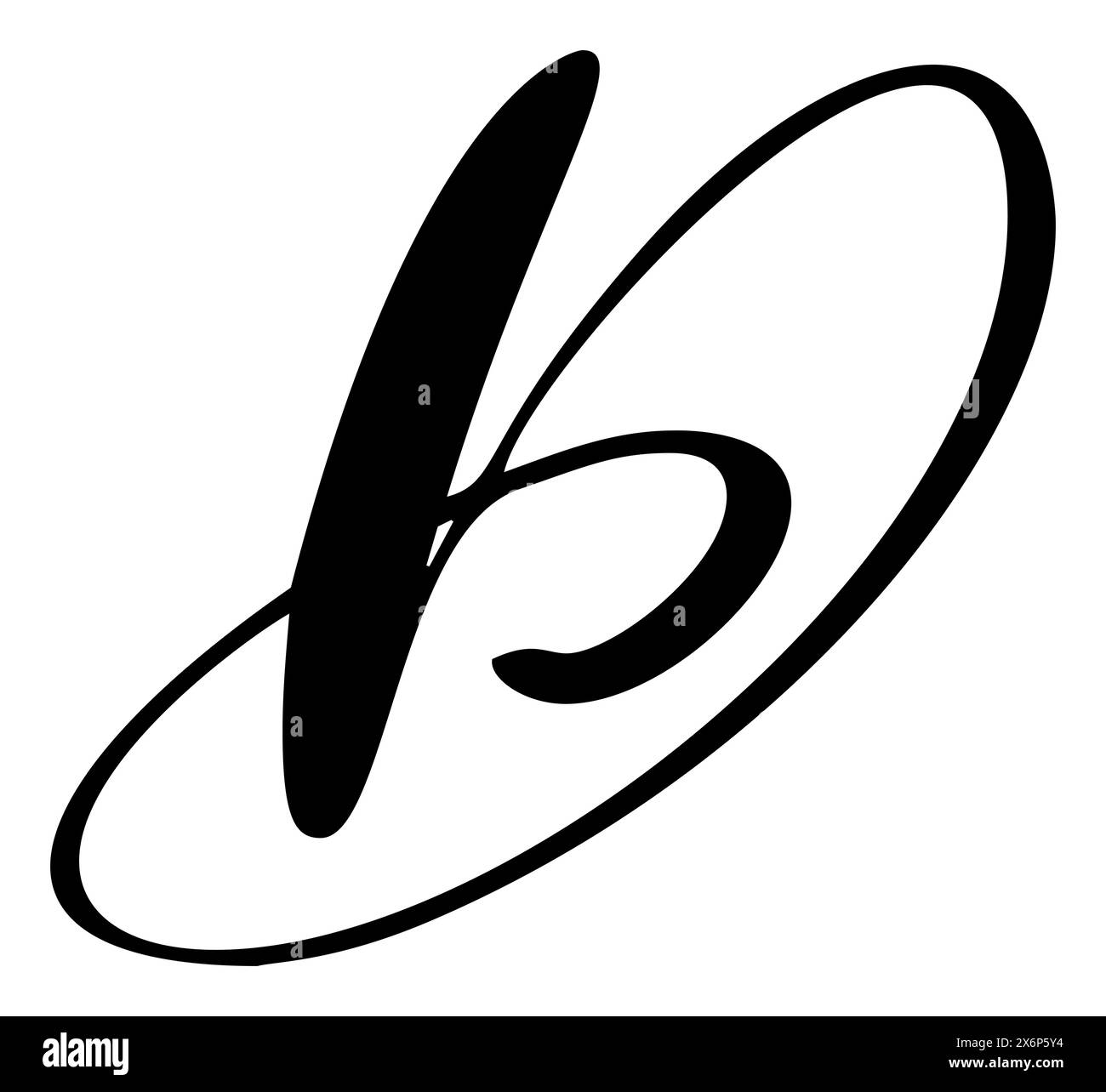 Vector calligraphy hand drawn letter D. Script font logo icon ...