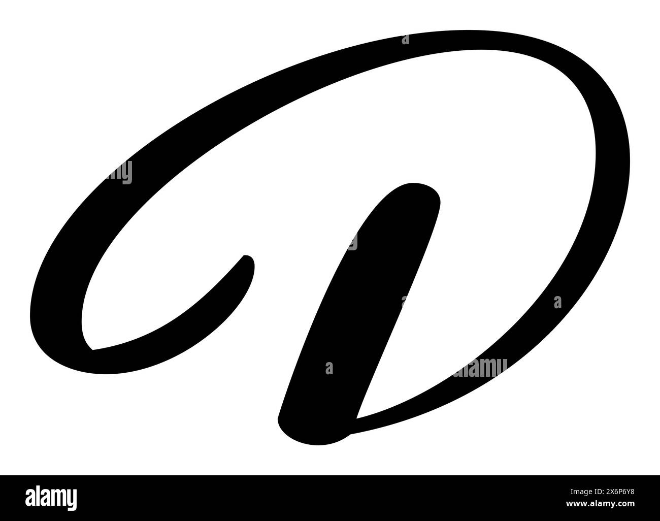 Vector calligraphy hand drawn letter D logo. Script font. Handwritten ...