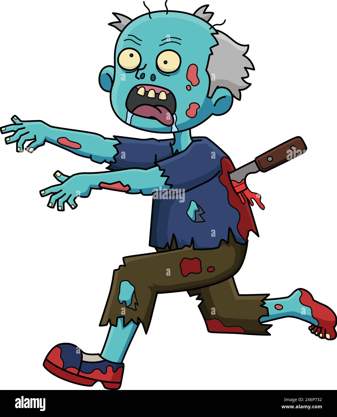 Running Zombie Cartoon Colored Clipart Stock Vector Image & Art - Alamy