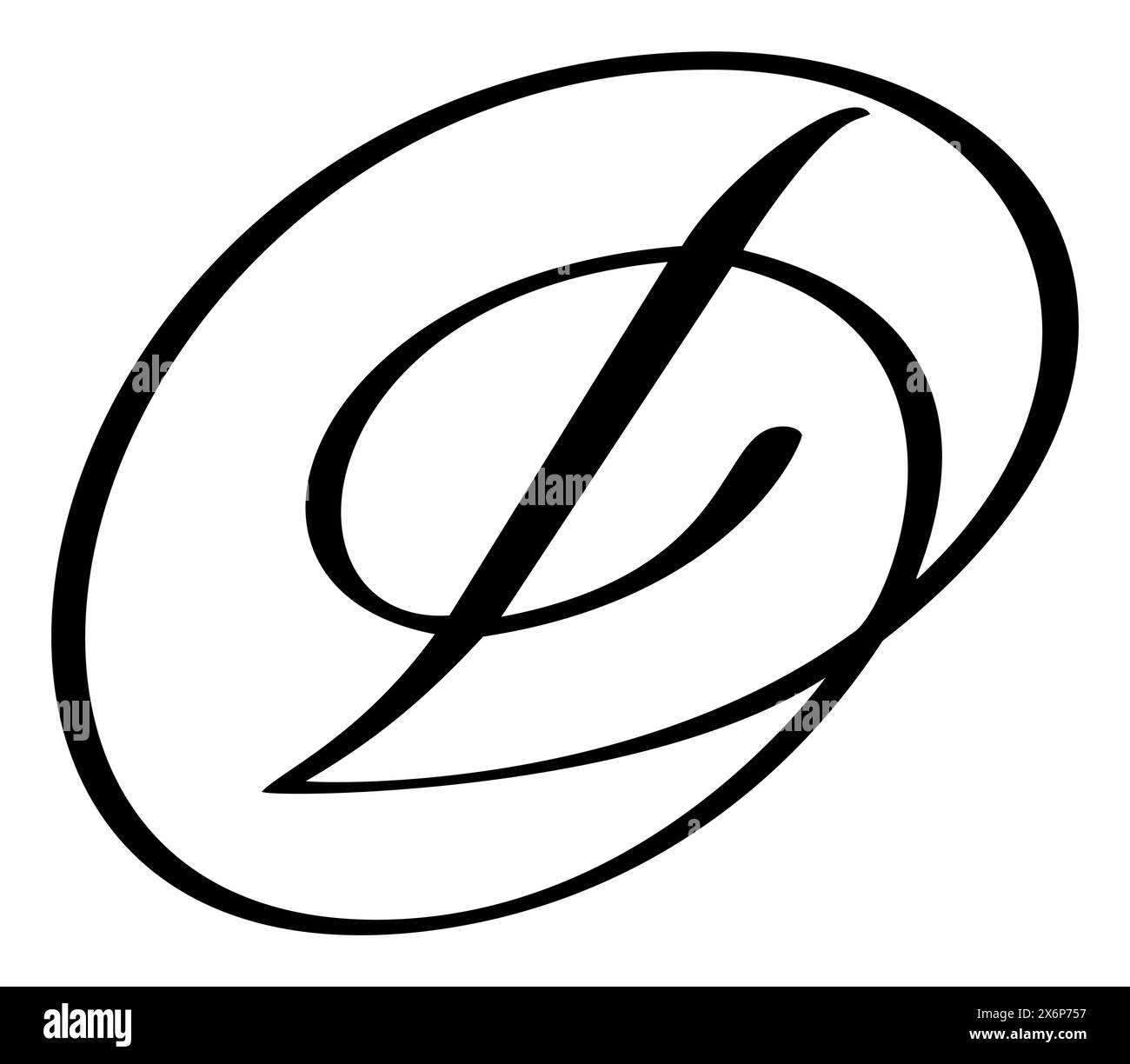 Hand drawn vector calligraphy letter D. Script font logo. Handwritten ...