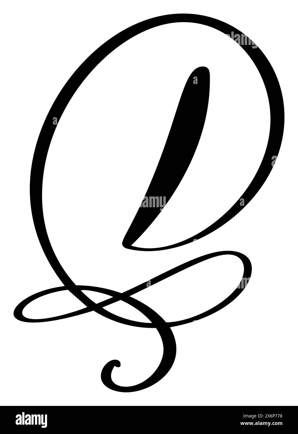 Vector calligraphy hand drawn letter D logo. Script font. Handwritten ...