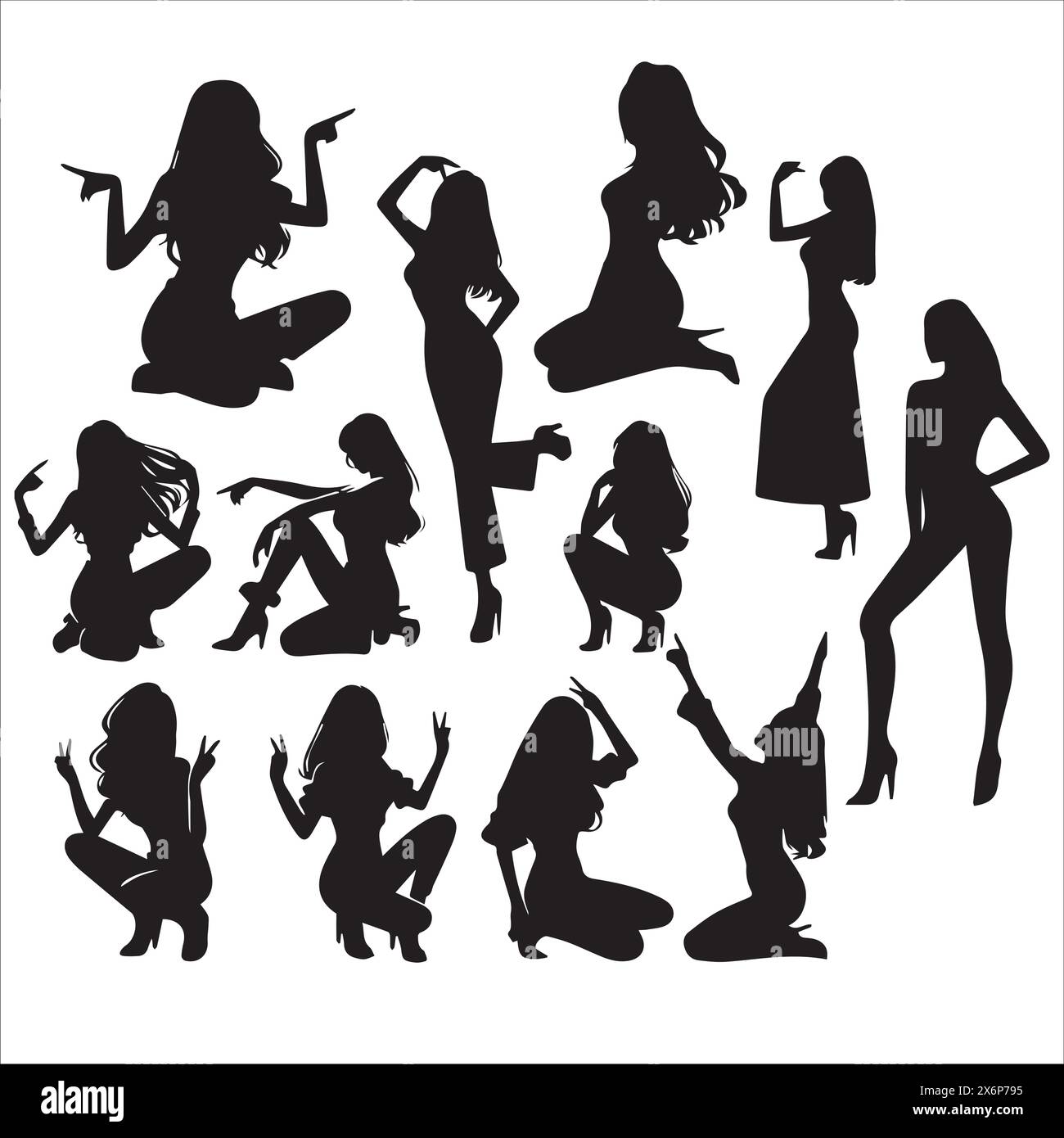Diverse Silhouette Illustrations of Women: Artistic Expressions in ...