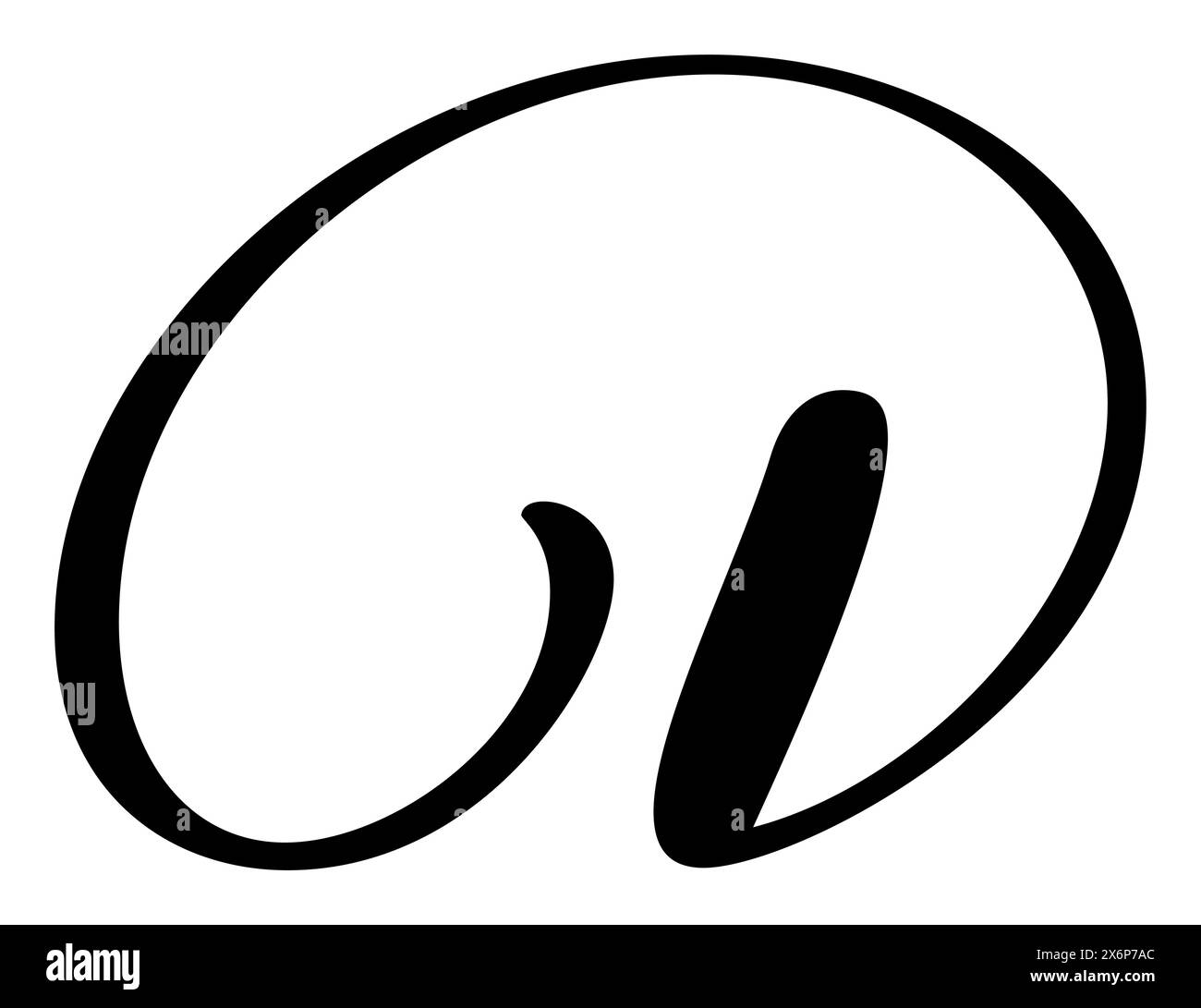 Hand drawn vector calligraphy letter D. Script font logo. Handwritten ...
