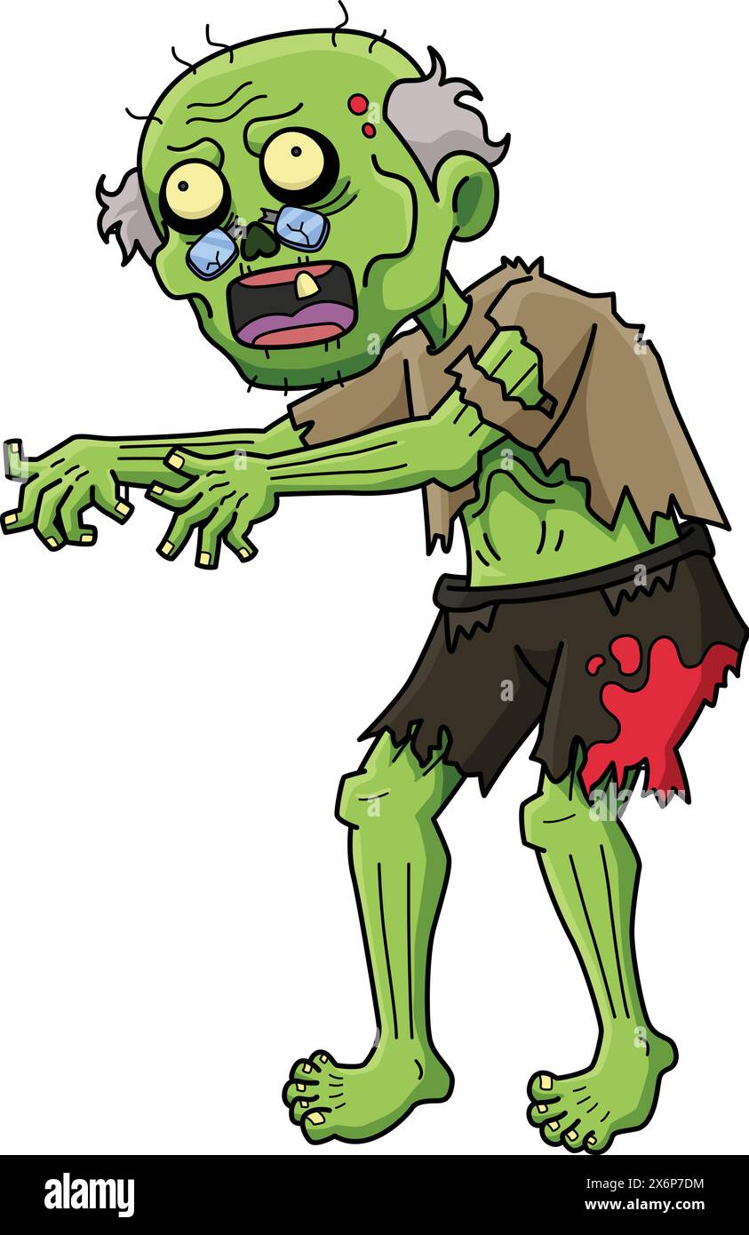Old Zombie Cartoon Colored Clipart Illustration Stock Vector Image ...