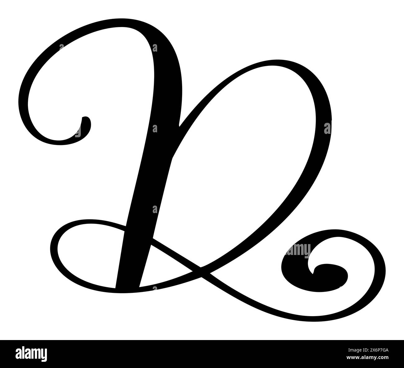 Vector calligraphy hand drawn letter D. Script font logo icon ...