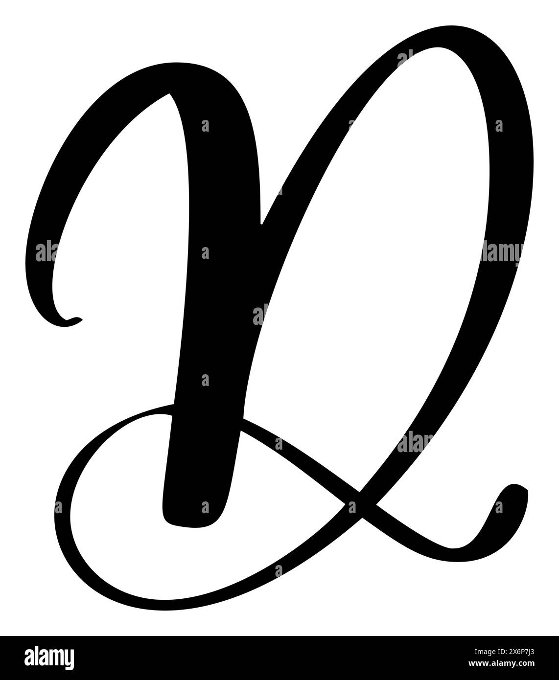 Hand drawn vector calligraphy letter D. Script font logo. Handwritten ...