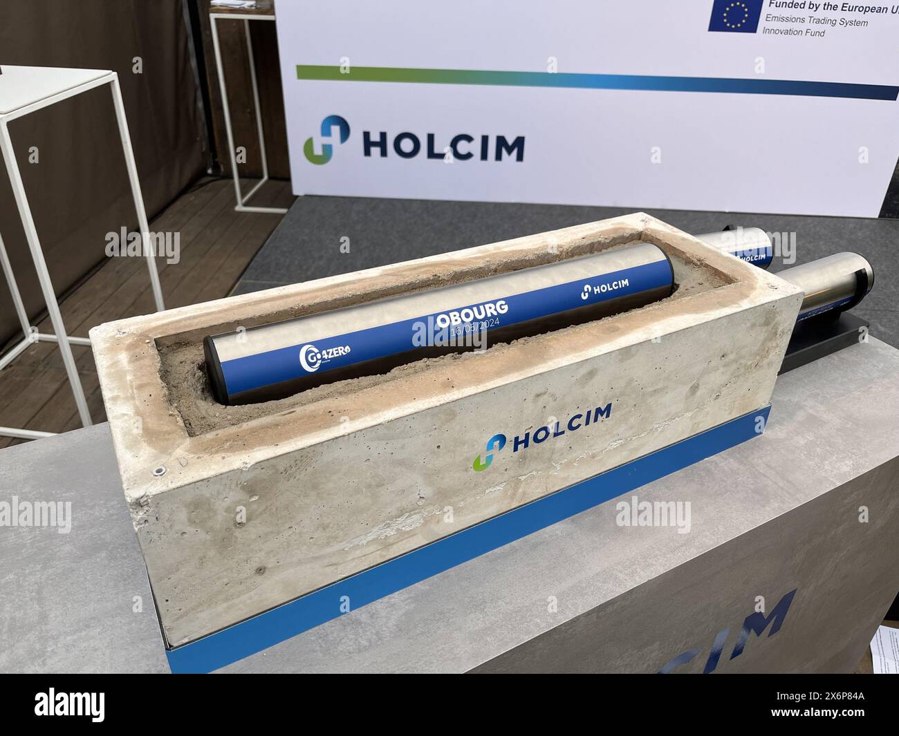 Obourg, Belgium. 16th May, 2024. the laying of the foundation stone of ...