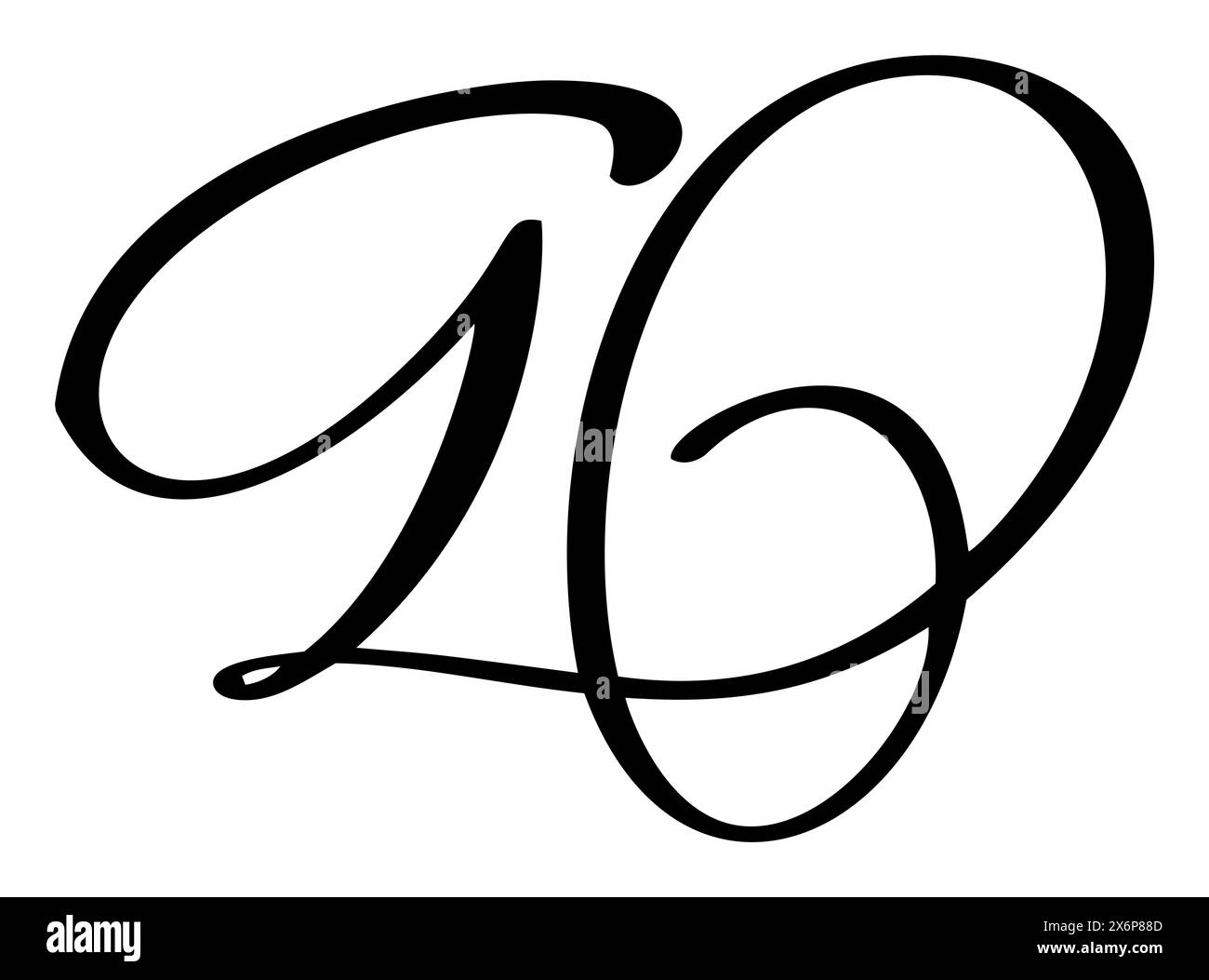 Hand drawn vector calligraphy letter D. Script font logo. Handwritten brush style flourish Stock ...