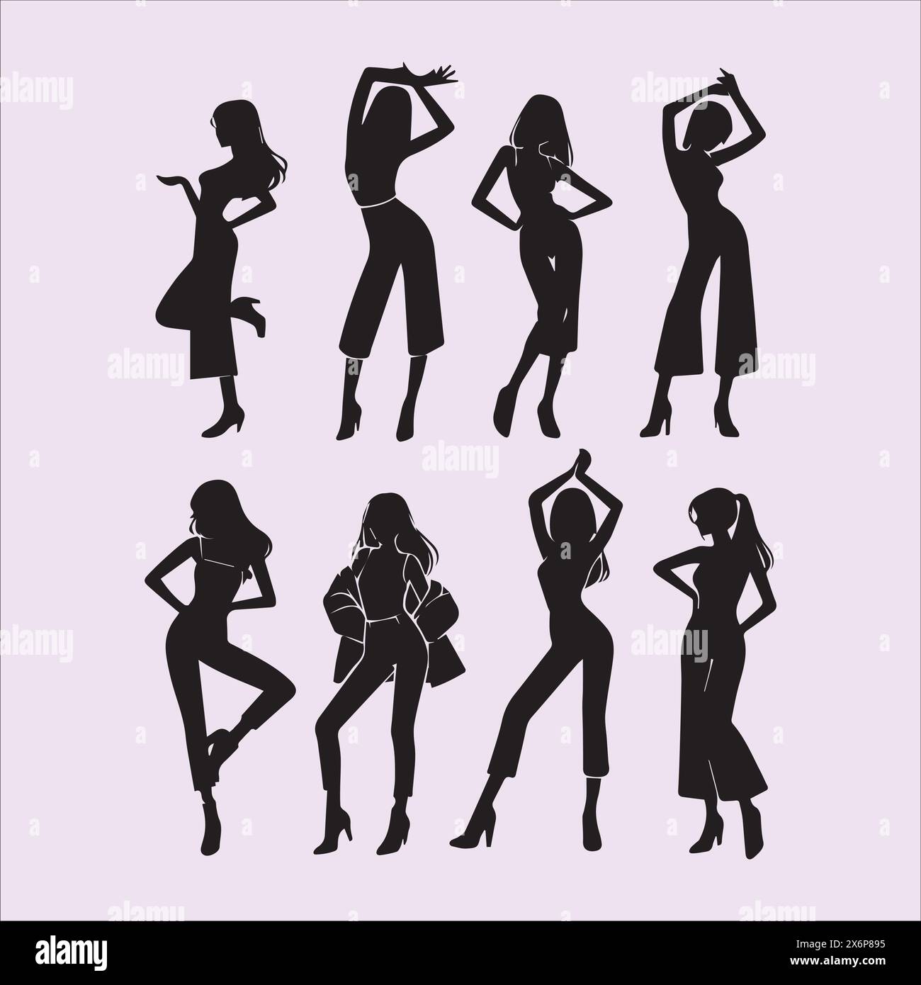 Diverse Silhouette Illustrations of Women: Artistic Expressions in ...